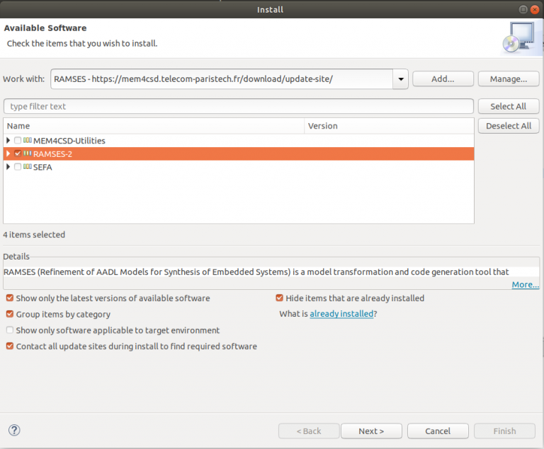 RAMSES: Installation and Use with OSATE – MEM4CSD